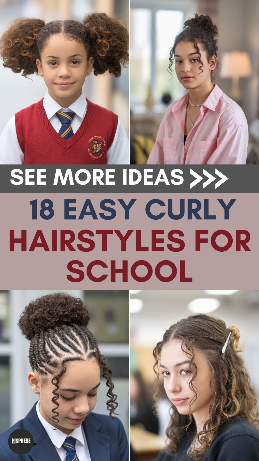 Late for School? 18 Easy Curly Hairstyles for Busy Mornings! – Crafty ...