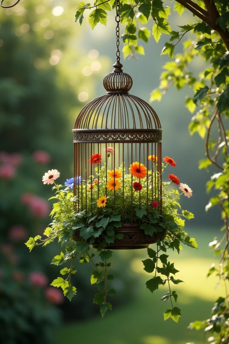 Love Vintage Charm? 23 Creative Ways to Repurpose Bird Cages! – Crafty ...